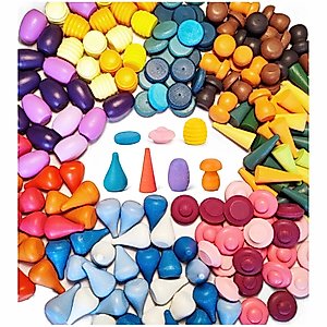 MIKNEKE 81 Wooden Loose Parts Sensory Bin Filler Toys, Mandala Rainbow Stacker Open Ended Toys, 27 Colors Sensory Training Educational Toys