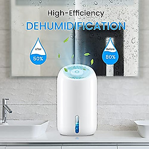 Dehumidifier - 31oz(900ml) 【40dB Ultra Quiet】 Small Dehumidifiers Up to 215 Sq ft with 【Overflow Protection】, 【Portable Mini Dehumidifiers】 for Home Bedroom Bathroom Basement Closet RV