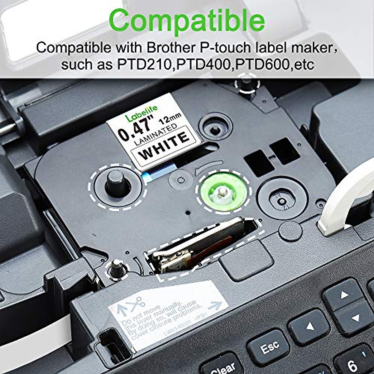 Compatible Label Tape Replacement for Brother Ptouch TZe-231 Label Tapes Bundle with Replacement TZe Label Tape Multicolor, 0.47" x 26.2', Black on White/Orange/Red/Blue/Yellow/Green (Total 10-Pack)