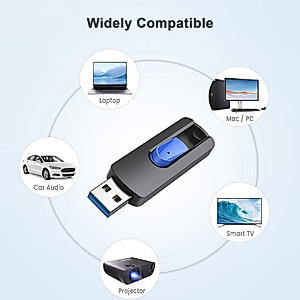 JUANWE USB Flash Drives 128GB 2 Pack 3.0 Flash Drive High Speed Thumb Drive Retractable Slide Memory Sticks for Computers Zip Drive USB Backup Jump Drive with Lanyard Hole