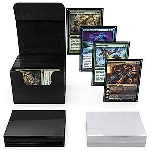 MTG Deck Box (Black) | 100 Card Deck Box Kit - Includes Inner and Outer Sleeves. Yugioh Deck Box. Ultra Compatible Pokemon Deck Box. TCG Pro Deck Box MTG. MTG Commander Deck Box. Magic the Gathering.