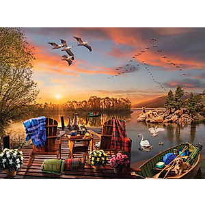 Buffalo Games - Andrew Farley -Breakfast at The Lake - 1000 Piece Jigsaw Puzzle for Adults -Challenging Puzzle Perfect for Game Nights - Finished Size is 26.75 x 19.75