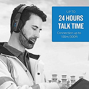 BlueParrott B450-XT Noise Cancelling Bluetooth Headset – Updated Design with Industry Leading Sound, Long Wireless Range, Up to 24 Hours of Talk Time, IP54-Rated - (Renewed)