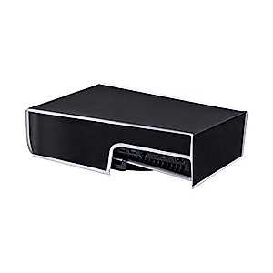 Mcbazel Horizontal Dust Cover for PS5 Console, 1680D Oxford Cloth Anti-Scratch Waterproof Dust Case with Back Cable Port for Playstation 5 Consoler - Black with White Line