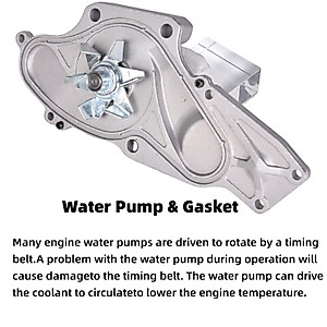 TKH-002 Engine Timing Belt Kit with Water Pump Compatible with 2003-2018 Accord Crosstour Odyssey Pilot Ridgeline MDX RDX RL TL TSX ZDX Saturn Vue 3.0L 3.5L 3.7L Replaces# TCKWP329 19200-RDV-J01