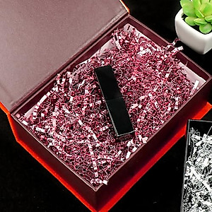 Uptotop 4oz Crinkle Cut Paper Shred Filler for Gift Wrapping Basket Filling, Birthday, Christmas, Thanksgiving, Wedding, Mother's Day, Glitter Pink (4 oz)