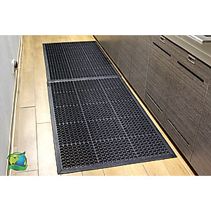 Envelor 2-Pack Anti Fatigue Rubber Floor Mat Non-Slip Restaurant Mat for Floors Bar Mat Drainage Mat Doormat Door Mat Utility Garage Floor Mat Home Mat Anti Slip Entry Mat 36 x 60 Inches