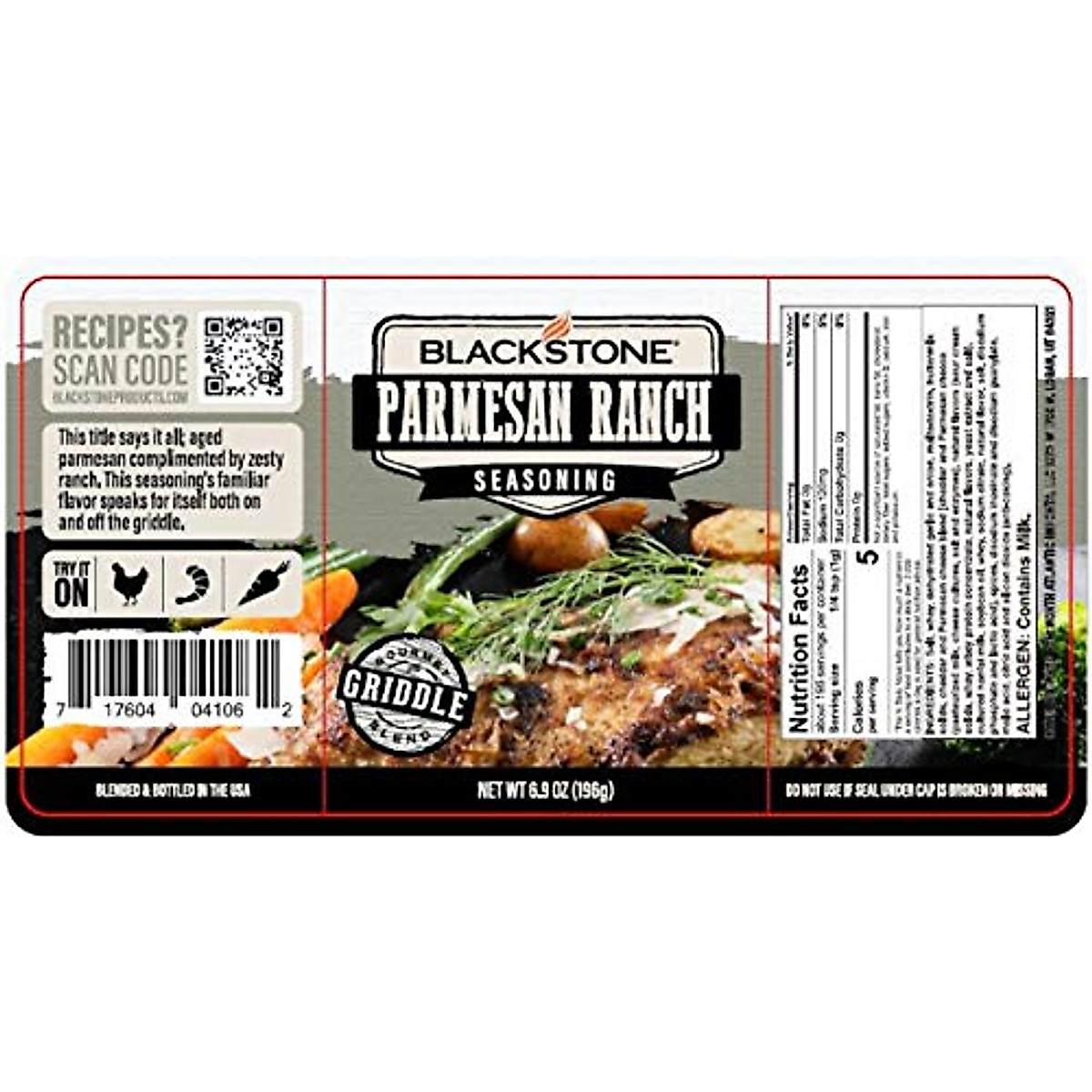 BBQ Seasonings and Rub Bundle - Blackstone All Purpose Seasoning 7.3 oz, Parmesan Ranch 7.3 oz, and Tequila Lime 7.4 oz with Coastal Cafe Dry Rub Tip Sheet (All Purpose/Parmesan Ranch/Tequila Lime)