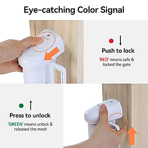 COMOMY Retractable Baby Gate for Stairs, 0-71" Mesh Dog Gate for House Doorways Hallways, 33" Tall Extra Wide Child Safety Gate for Kids Pets, Indoor and Outdoor (White)