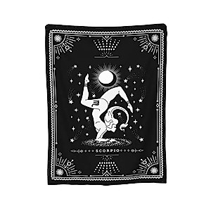 Scorpio Constellation Blanket Zodiac Sign Throw Blanket Astrology Flannel Blanket Birthday Gifts for Women Men 40"X50"