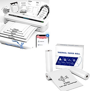 Omezizy Portable Printer Wireless Travel - Upgarde Portable Thermal Printer with Paper Bin, Portable Printers Wireless for Travel, Rechargeable Travel Printer Support US Letter and Multiple Sizes