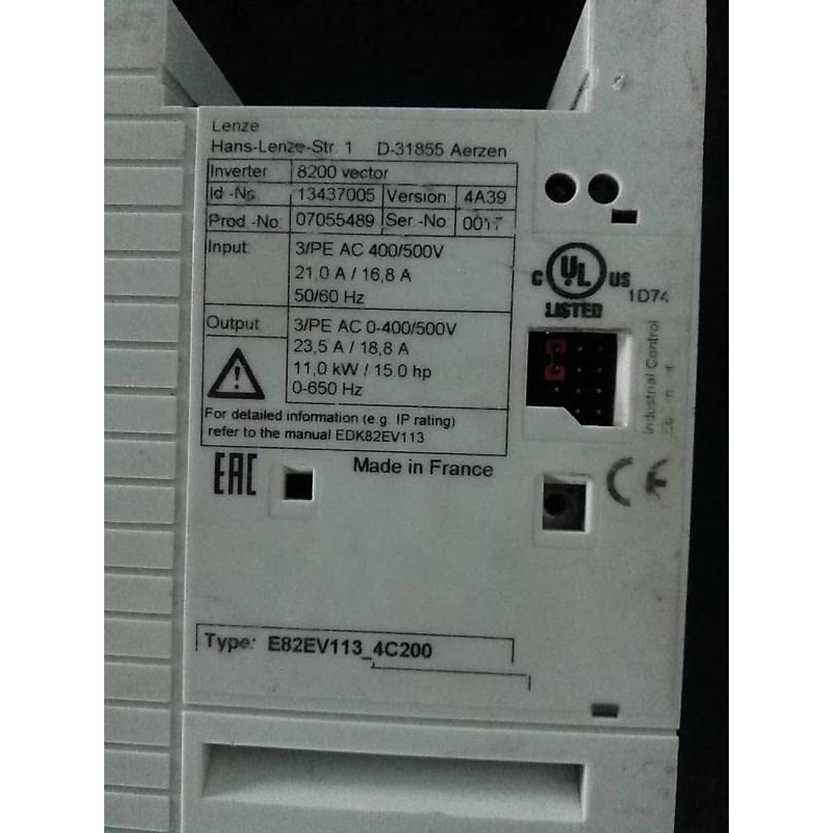 E82EV113_4C200 Frequency Inverter Used