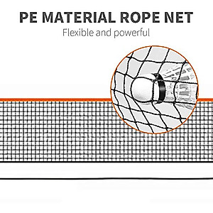 HYONAN Portable Badminton Net Set - Net for Tennis, Soccer Tennis, Pickleball, Kids Volleyball - Easy Setup Nylon Sports Net Without Poles - for Indoor or Outdoor Court, Beach, Driveway