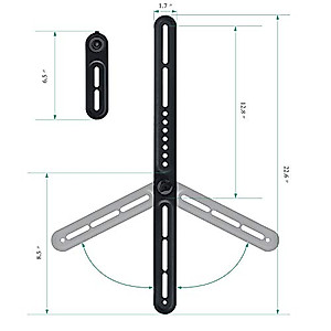 Dynavista Soundbar Mount Sound Bar TV Bracket for Mounting Above or Under TV, Fits 22lbs(10kg) with Adjustable Long and Short Extension Arm