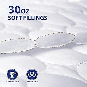 HYMOKEGE Quilted Waterproof Mattress Protector, Mattress Cover Twin Size Bed Breathable, Noiseless Bed Pad Cover with Deep Pocket, Fitted 5-21" Deep