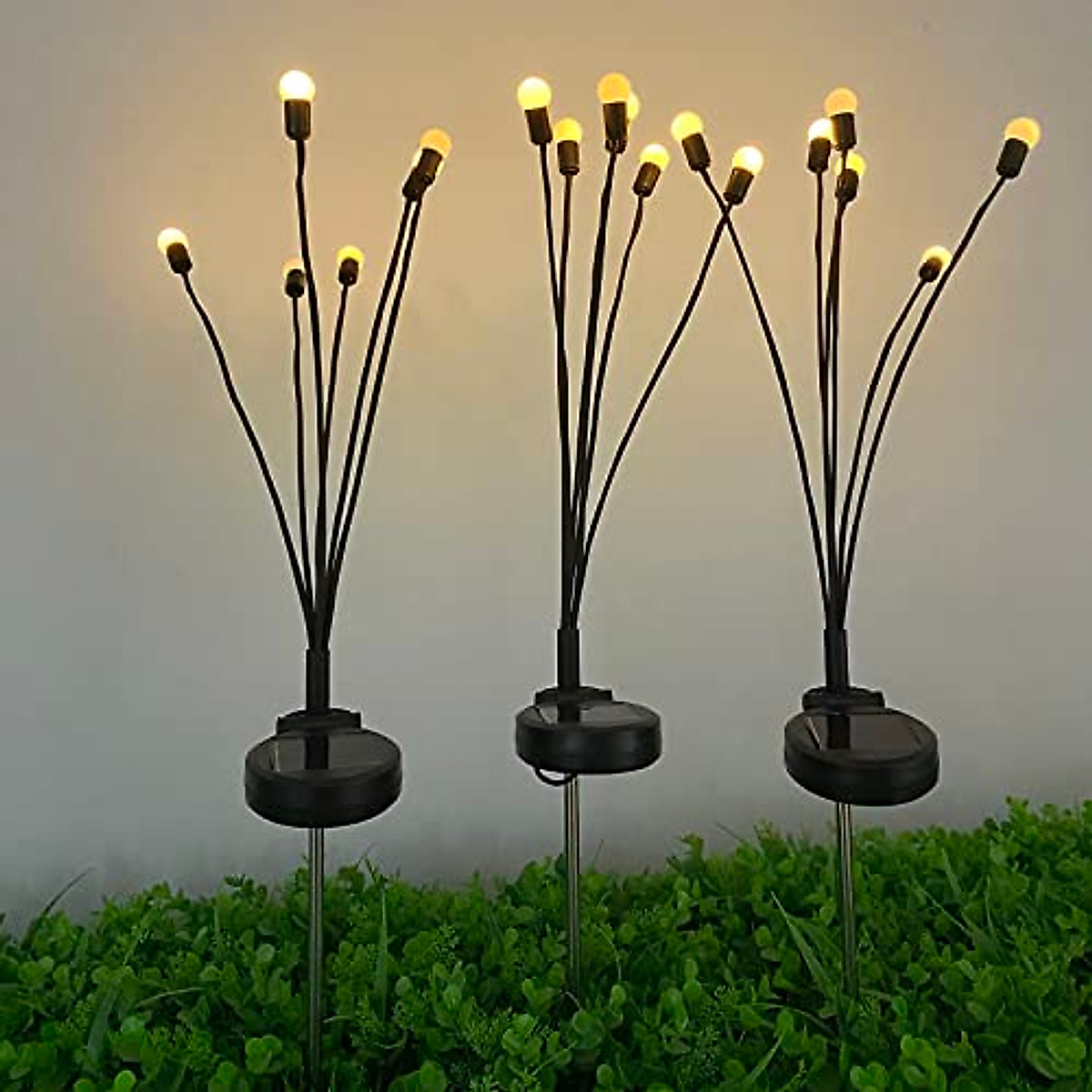 huadi Solar Firefly Light, Starburst Swaying Garden Lights, Outdoor LED Firefly Light, Waterproof Solar Powered Decorative Lamp for Garden, Farm, Park (Warm White)