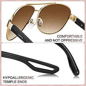 CARFIA Polarized Sunglasses for Women UV Protection Ultra-Lightweight Comfort Metal Frame Driving Glasses CA3210