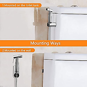 HAKKALA Stainless Steel Handheld Bidet Sprayer for Toilet, Wall Mount, Polished