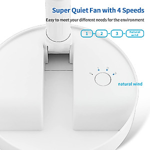 DODAER Portable Pedestal Fan,Foldaway Standing Fan Foldable Desk Fan,Remote Control Telescopic 4 Speed Quiet Timer Fan for Home Kitchen Outdoor Camping