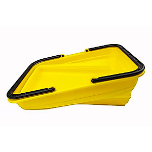 SAMMART 8L (2.1 Gallon) Collapsible Basket with Handle - Portable Outdoor Picnic Basket / Crater - Foldable Shopping Bag (Golden Yellow+Mandrain Red+Rose Pink (Set of 3))