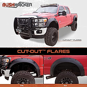 Bushwacker Cutout Pocket/Rivet Style Front Fender Flares | 2-Piece Set, Black, Smooth Finish | 40051-02 | Fits 1999-2006 Chevrolet/GMC Silverado/Sierra 1500; 2007 Silverado/Sierra 1500 Classic