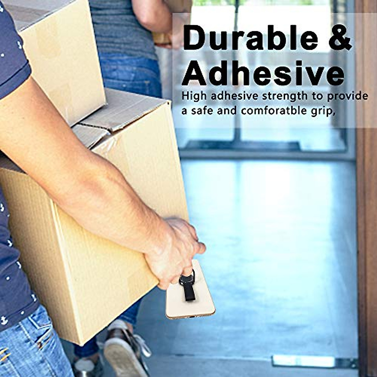 Phone Loop Ring Holder,Phone Strap Finger Holder, Phone Holder Finger Ring Stand Compatible with Magnetic Car Mount,Phone Grips Kickstand for All Phones and Tablets, Wireless Charging Available,Black