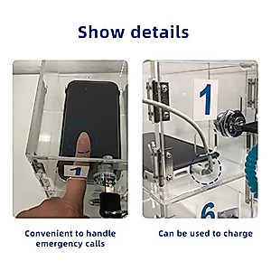 TZUTOGETHER Cell Phone Lock Box, Wall-Mounted Acrylic Cell Phones Storage Cabinet Storage Locker Box with Door Locks and Keys for Classroom Office Employees