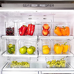 4 Clear Plastic Storage Bins Acrylic Organizers, Pantry Organization and Storage Clear Organizing Bins, Fridge Freezer Organizer Bins Kitchen Organization Containers Laundry Bathroom Cabinet Organizer