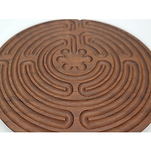 Chartres Labyrinth, Wooden Finger Labyrinth, Finger Labyrinth, Finger Labyrinth Wood, Meditation Corner, Wood Labyrinth, Breathing Tool (Walnut wood)