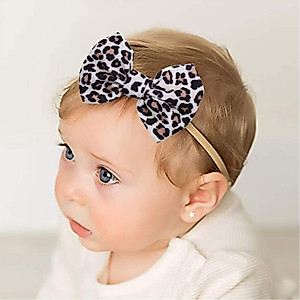 YanJie 3Pcs 4.5" Nylon Hairband for Baby Girls Newborn - Leopard Football Camo Printed Hair Accessories