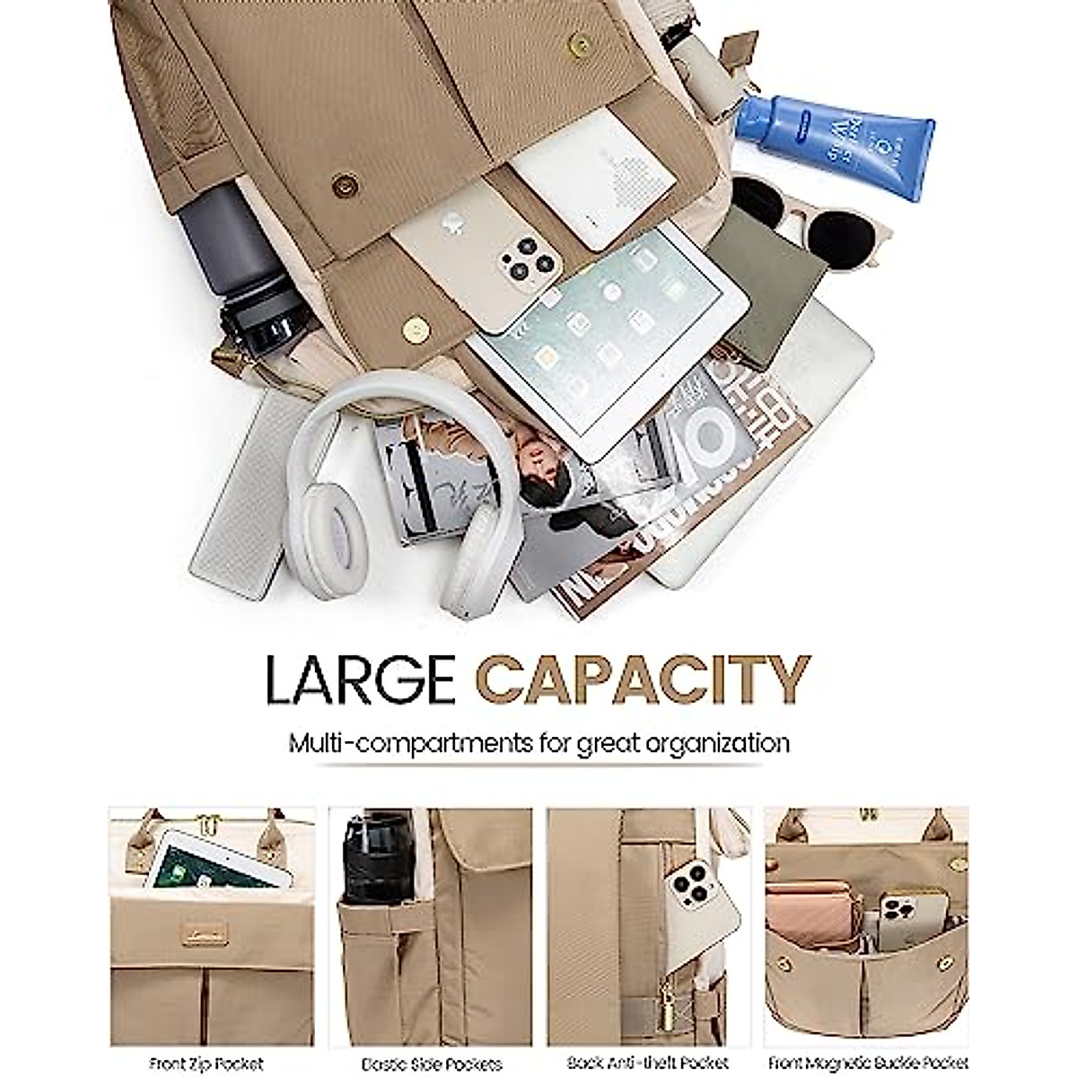 LOVEVOOK Laptop Backpack for Women,15.6 Inch Work Travel Backpack with Charging Port, Teacher Nurse Bag With Organizer Pouch Fashion Daypack Computer Backpack for Business College