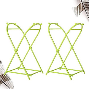 Luxshiny Desktop Stand 2pcs Garbage Bag Rack Plastic Frame Kitchen Garbage Bag Storage Rack Folding Garbage Shelf Bag Fixing Bracket Portable Hamper Stand for Bathroom Kitchen Green Hanger Hooks