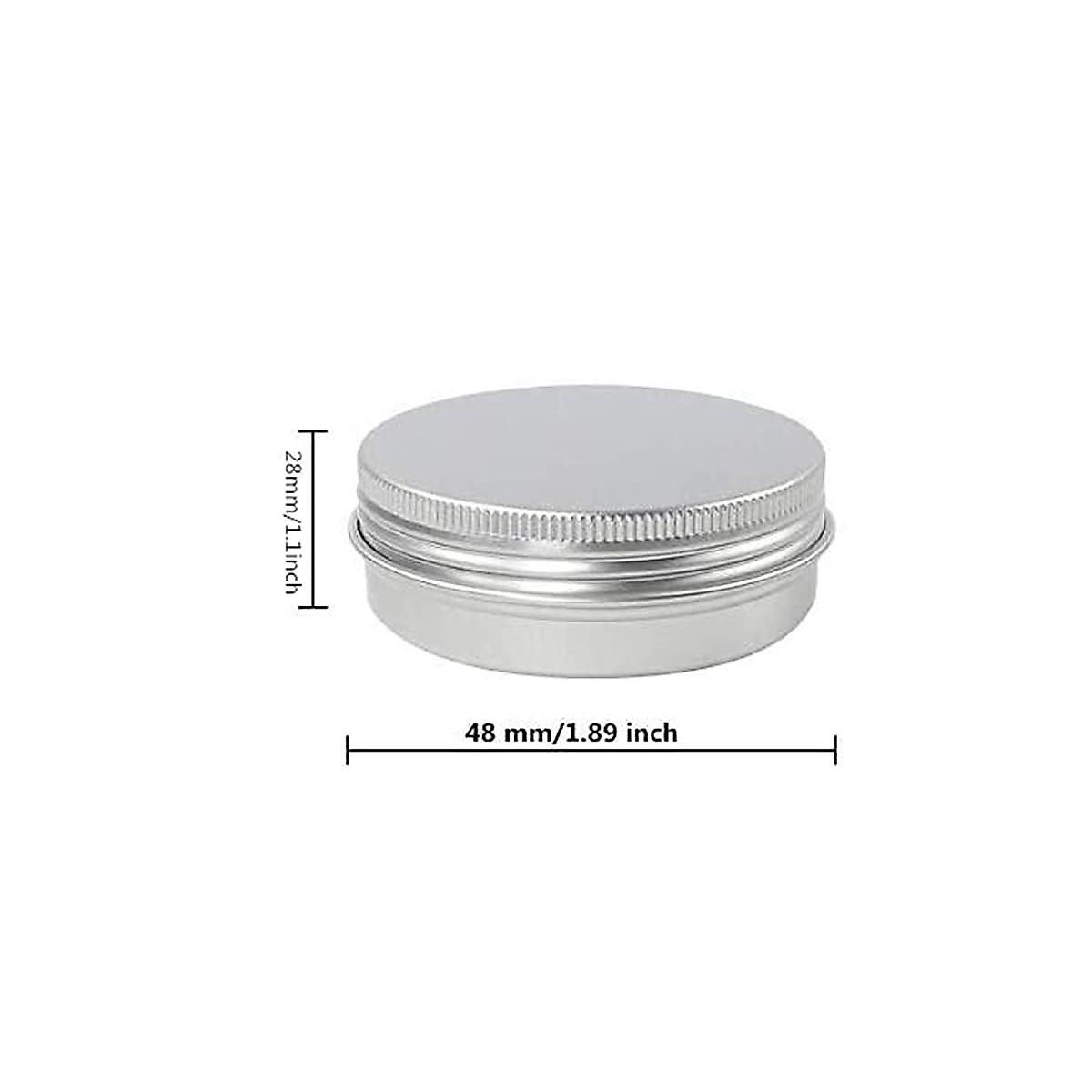 48 Pcs 1 oz Tins Silver Aluminum Tins Cans Screw Top Round Steel tins Screw Lid Containers