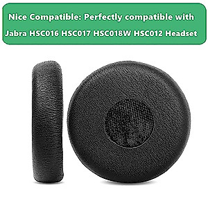 TaiZiChangQin Upgrade Ear Pads Ear Cushions Replacement Compatible with Jabra HSC016 HSC017 HSC018W HSC012 Headphone (Protein Leather Earpads)