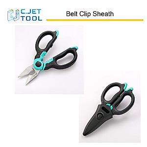 C.JET TOOL 6" Stainless Electrician Scissors Heavy Duty Professional for Aluminium Copper Soft Cable (Turquoise)