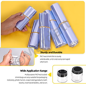 Mardatt 500Pcs 5 Sizes Heat Shrink Wrap Bags Set Clear PVC Heat Shrink Bags Soap Shrink Wraps Disposable Shoe Cover Wrap Bags Shrink Packaging Bags for Packing Shoes Gift Candle