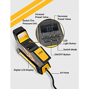 CAIR Tire Inflator Portable Air Compressor, 12V DC Small Air Pump for Car Tires - Car Accessories, 150PSI Smart Digital Pressure Gauge, LED Light for Motorcycle, Bike, Ball and Inflatables