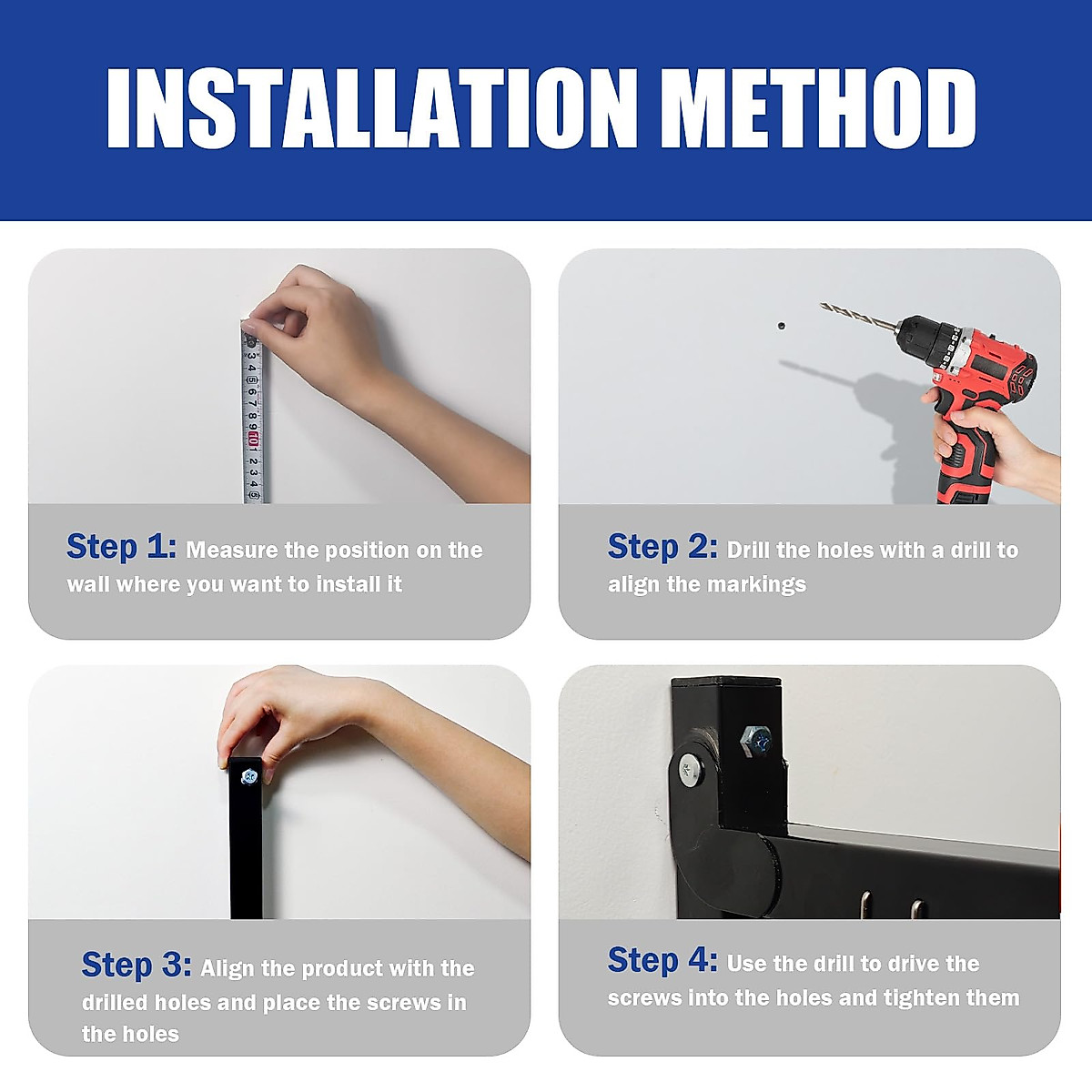 S&R PLKOP 3-Level Lumber Storage Rack, Wall Mounted Wood Organizer - 2 Pack, Black, Metal for Wood Storage & Lumber Racks