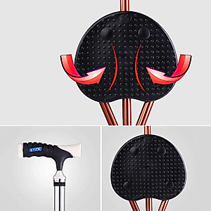 Folding Walking Stick with Seat Adjustable Height Tripod Cane Hiking Chair Aluminium Portable