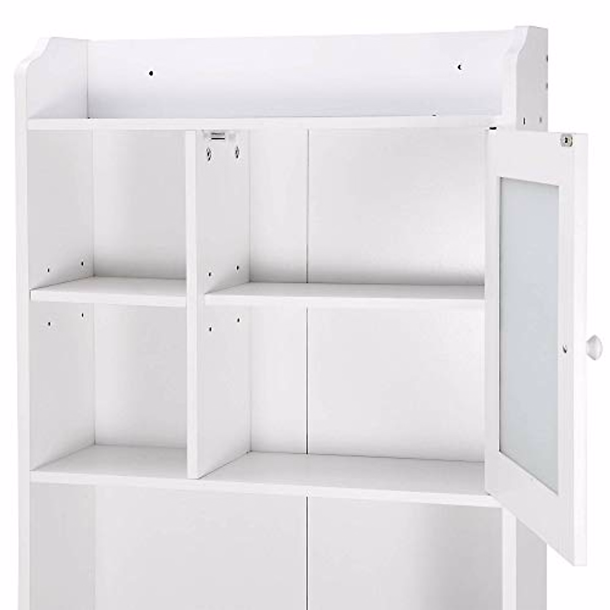 ZENY Over The Toilet Storage Organizer and Freestanding Cabinet with Adjustable Shelf & Storage Rack, Bathroom Space Saver Toilet Storage Cabinet, White