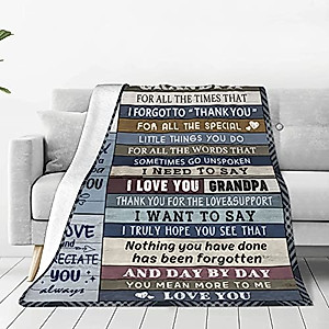CIUGOIG Gifts for Grandpa Blanket Retirement Gift from Granddaughter Flannel Throw Blankets 50"X60"