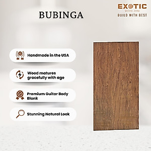 Exotic Wood Zone | Bubinga Electric/Bass Musical Guitar Luthier Tonewood Body Blanks | 21" x 14" x 1-3/4" - Unglued Planed (2 Pcs)
