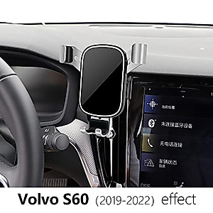 musttrue LUNQIN Car Phone Holder for 2019-2024 Volvo S60 [Big Phones with Case Friendly] Auto Accessories Navigation Bracket Interior Decoration Mobile Cell Mirror Phone Mount