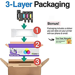 Limeink Compatible Toner Cartridge Replacement for Dell C1760nw Toner Cartridges 1250 for Dell Printer Cartridges C1765nfw for Dell C1765nf Toner Cartridges 1355cnw Toner for Dell c1760nw 4 Pack