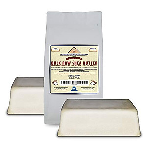 ANCIENT HEALTH REMEDIES Organic Unrefined Raw AFRICAN IVORY WHITE SHEA BUTTER BLOCKS/JAR Bulk Size Grade A for Anti Aging Dry Skin Base for DIY Body Butter, Beauty(Ghana) (10-3/8 x 5-1/4 x 3)