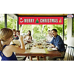 Merry Christmas Banner | Large Xmas Sign | Huge Xmas House Home Outdoor Party Decoration