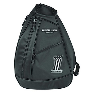 Harley-Davidson Men's #1 Tonal RWB Sling Backpack - Black BP2067S-Black