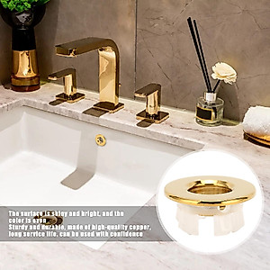 Bathroom and Kitchen Sink Overflow Cover Circular Spare Sink Hole Bathroom Sink Drains Bathtub Accessories (Gold)