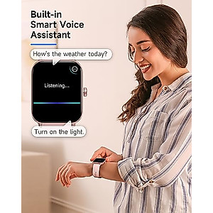 TOOBUR Smart Watch for Women Alexa Built-in, 1.8" Compatible Android iPhone, Answer&Make Call/Heart Rate/Step Counter/Sleep Tracker/100 Sports, Fitness Tracker Watch IP68 Waterproof Swimming