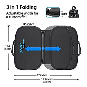 Sojoy iGelComfort 3 in 1 Foldable Gel Seat Cushion Featured with Memory Foam (A Must-Have Travel Cushion! Smart, Easy Travel Cushion) (Size: 18.5“ x 15" x 2")